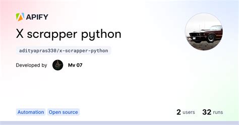 X Scrapper Python Deprecated · Apify