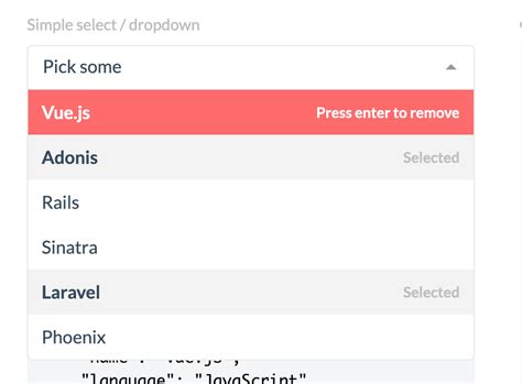 how to make multiselect without tags like in the example · issue 1379 · shentao vue