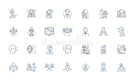 Administrative Role Line Icons Collection Organizing Scheduling Coordinating Planning