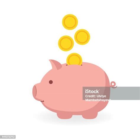떨어지는 동전이 있는 분홍색 돼지 저금통 돈 저축 또는 축적 투자 및 개인 금융 예금의 개념 0명에 대한 스톡 벡터 아트 및 기타 이미지 Istock