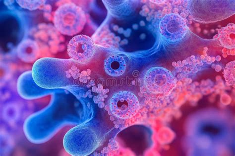 Close Up Of A Virus Particle With Detailed Spikes Under A Microscope
