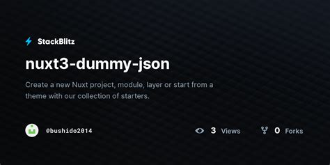 Nuxt3 Dummy Json Stackblitz