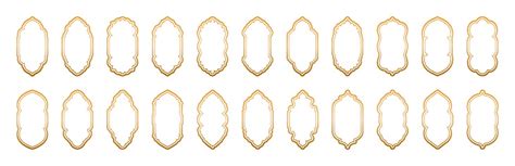 황금 아랍 창문과 아치 세트입니다 동양 스타일의 이슬람 창문과 아치 이슬람 창문 모양입니다 아랍 도어 프레임 창문 문의 이슬람 건축 요소 아랍 무슬림 디자인의 프레임 0명에