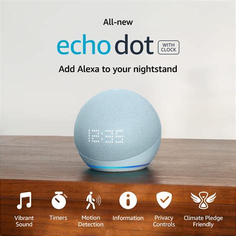 Buy All New Echo Dot 5th Gen 2022 Release With Clock Smart Speaker With Clock And Alexa