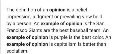 opinion and assertion examples brainly ph