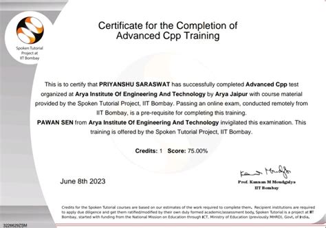 Priyanshu Saraswat On Linkedin Trainingprogram Iitbombay Cpp