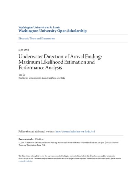Pdf Reshetov La Underwater Direction Of Arrival Finding