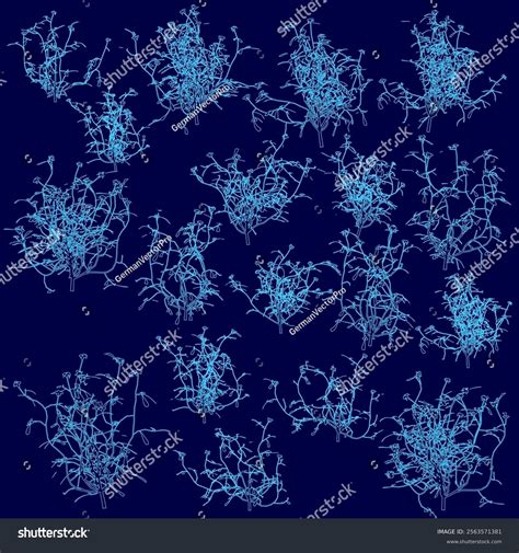 Blue Background Many Different Types Plants Stock Vector Royalty Free