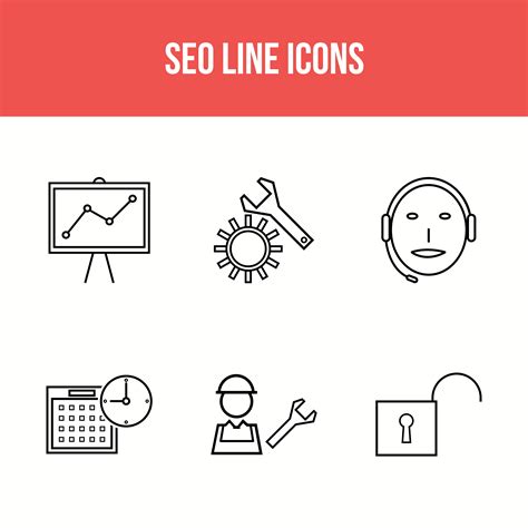 Seo Line Icons Vector Art At Vecteezy