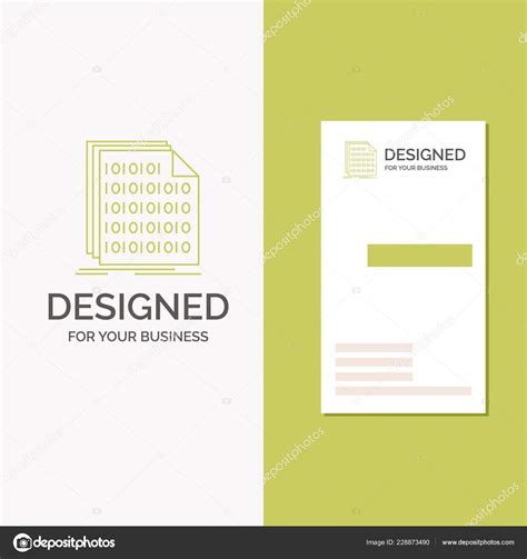 Business Logo Binary Code Coding Data Document Vertical Green Business