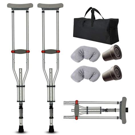 Buy Wert Push Button Aluminum Crutches Underarm Adult Crutches With Damping Spring A Pair Push