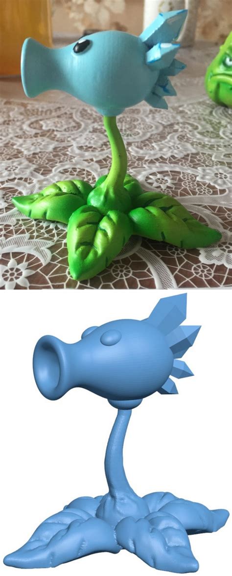 Desire Fx 3d Models Plants Vs Zombies Ice Peashooter 3d Print Model