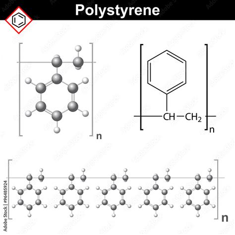 Polystyrene Polymer Chemical Structure Stock Vector Adobe Stock