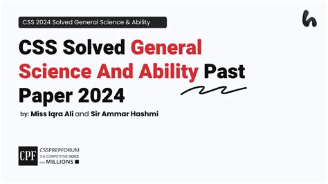 Css Solved General Science And Ability Past Paper 2024