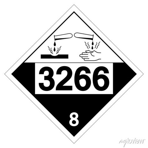 Un3266 Class 8 Corrosive Liquid Symbol Sign Vector Illustration • Wall Stickers Tank Symbol