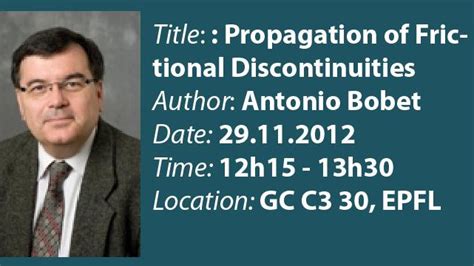 Cess Propagation Of Frictional Discontinuities Epfl