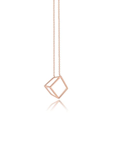 Small Cuboid Necklace 18ct Gold Shimell And Madden