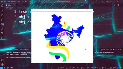 Indian Flag Sketch Using Python Programming Language Ukcodes Youtube