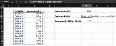 INDEX EQUIV chercher des données dans Excel