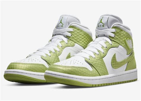 Air Jordan 1 Mid Green Python Release Details JustFreshKicks