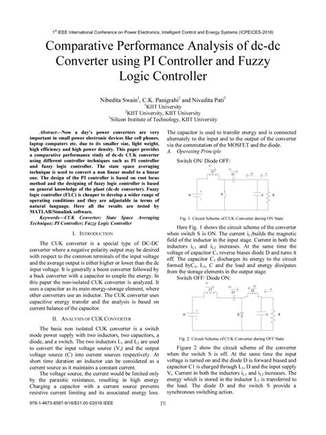 Pdf Comparative Performance Analysis Of Dc Dc Converter Using Pi