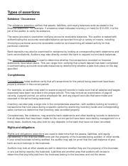 Understanding Assertions In Financial Auditing Course Hero