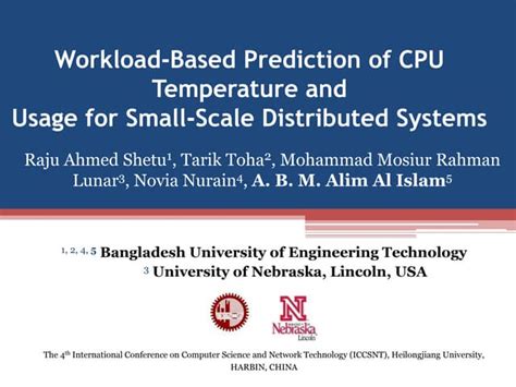 Workload Based Prediction Of Cpu Temperature And Usage For Small Scale