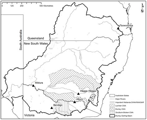Location Of The Three Catchments Within The Basin 4 1 Murray Catchment