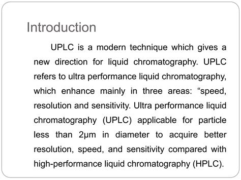 Uplc Ultra Performance Liquid Chromatography Pptx