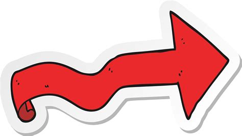 Sticker Of A Cartoon Arrow 12362416 Vector Art At Vecteezy