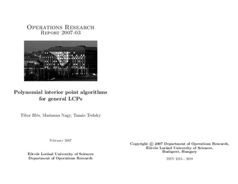 Pdf Polynomial Interior Point Algorithms For General Linear