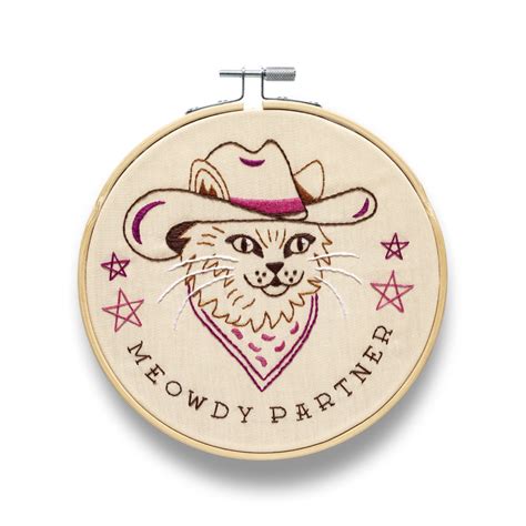Meowdy Partner Embroidery Kit Urban General Store