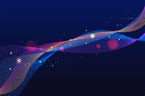Free Vector Gradient Particle Wave Background