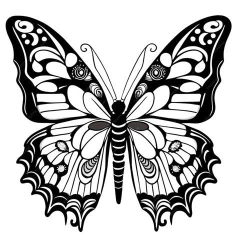 나비 색칠하기 책 벡터 일러스트 레이 션 프리미엄 벡터