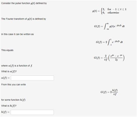 Solved Consider The Pulse Function G T Defined Chegg Com