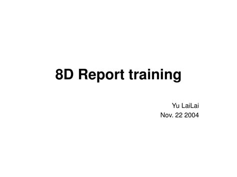 PPT D Report Training PowerPoint Presentation Free Download ID