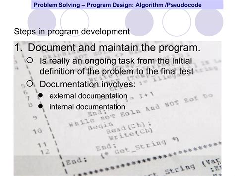 Program Design And Problem Solving Techniques Ppt Programming