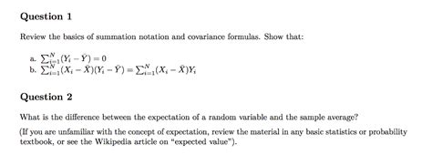 Solved Review The Basics Of Summation Notation And