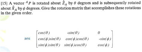 Solved A vector AP is rotated about hat Z A by θ Chegg