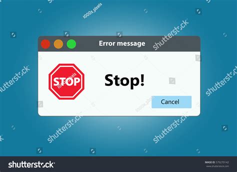 Stop Sign Warning Window Pop Up 스톡 벡터 579270142 Shutterstock