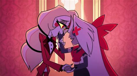 Charlie And Vaggie Hazbin Hotel Fanart Hazbin Hotel Poster Etsyhazbin Hotel Kissing