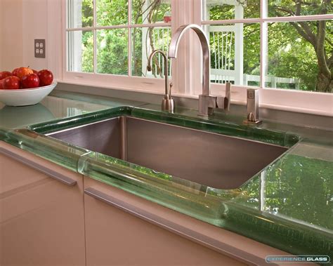 Custom Made Thick Glass Kitchen And Bathroom Solid Glass Countertops