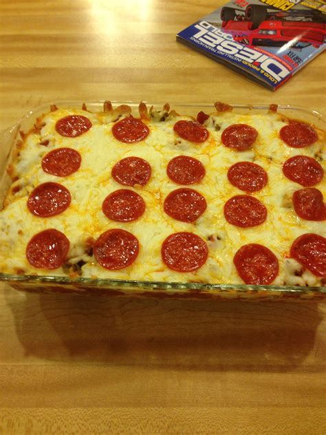 Pizza Casserole 1 Box Of Rotini Pasta 1 Pack Of Sausage 1 Pack Of