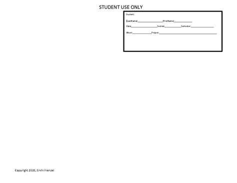 Grid Association Matrix Fillable Student Use Only Copyright 2020