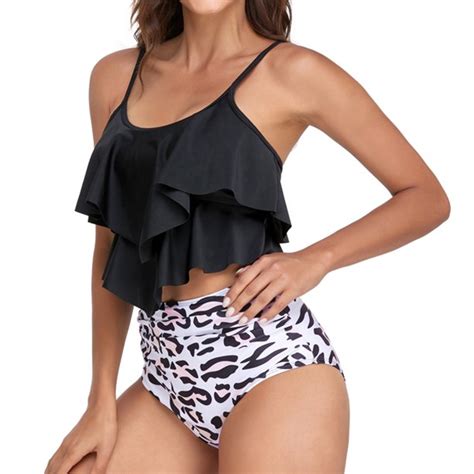 Traje De Baño Con Volantes Kit De Traje De Baño Dividido Para Mujer