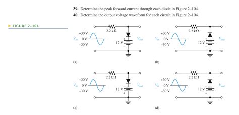 Solved 39 Determine The Peak Forward Current Through Each Chegg Com