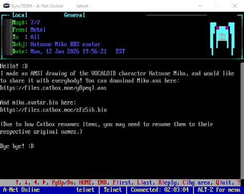 Drawing Miku In Ansi Art For My Bbs Avatar Lol Frutiger Aero Archive