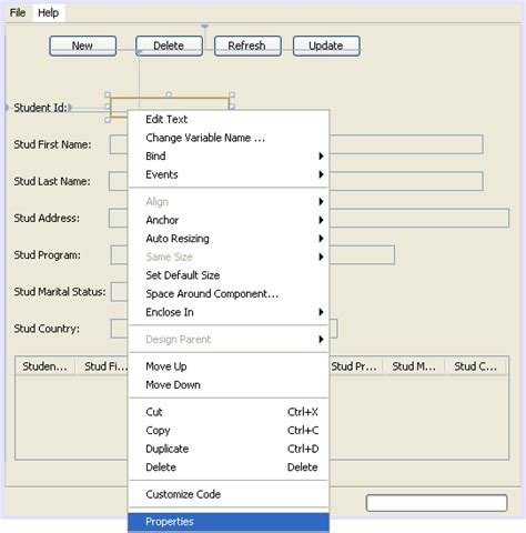 steps on the how to develop the java desktop gui with mysql database