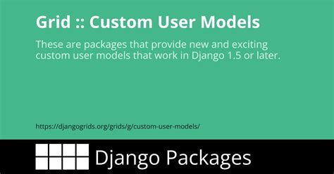 Django Packages Custom User Models