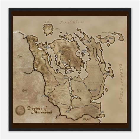 Province Of Morrowind Vintage Map Poster Etsy